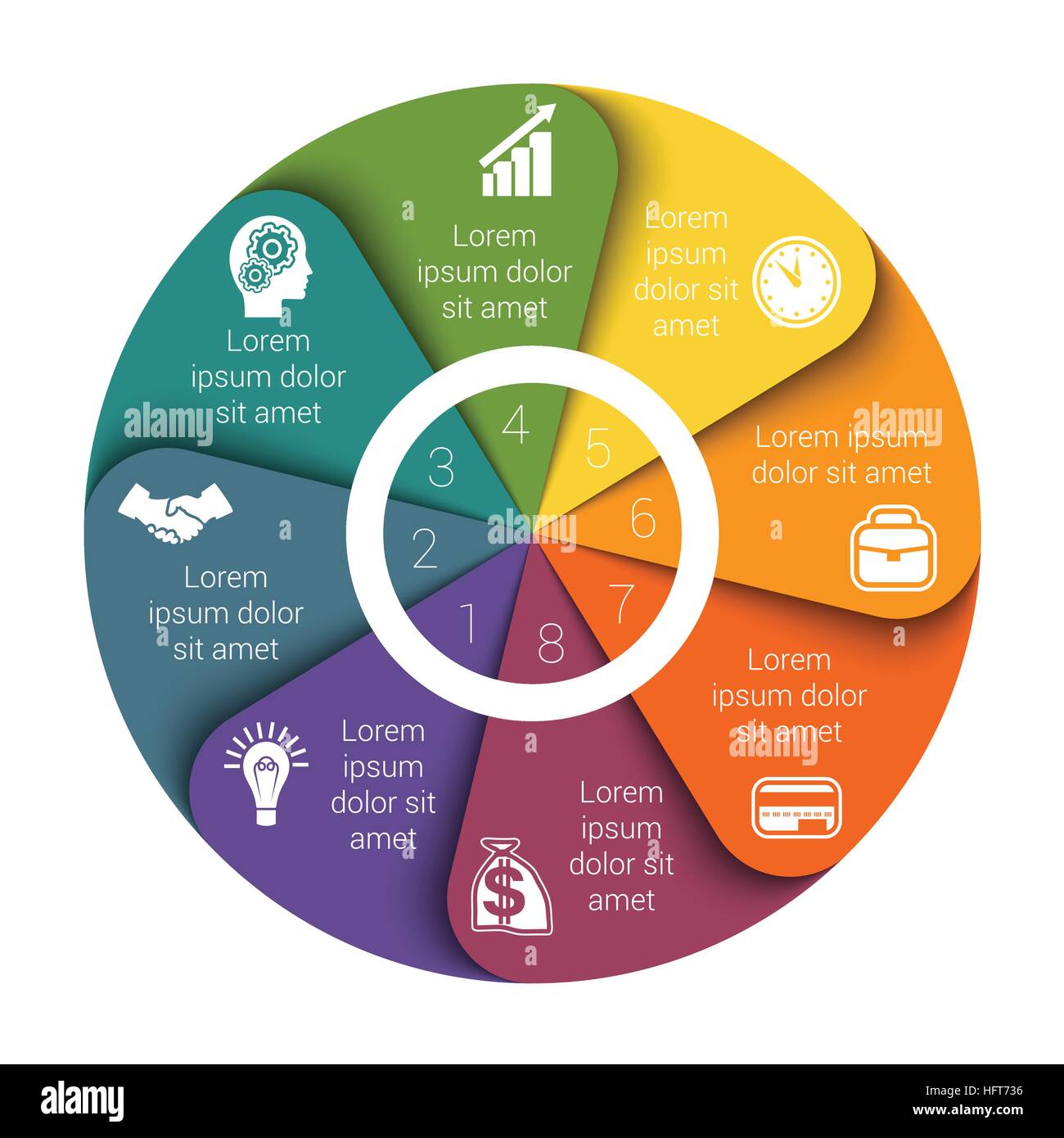Pie chart diagram data Elements For Template infographics eight ...