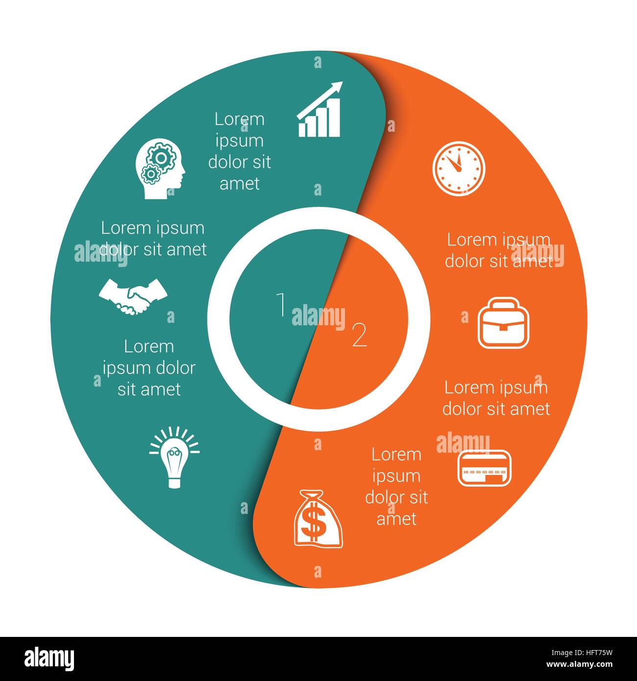 Pie chart diagram data Elements For Template infographics two position ...