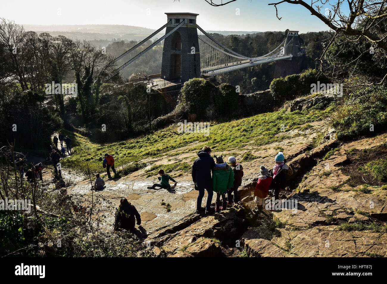 Generations children sliding down limestone slope hi-res stock ...