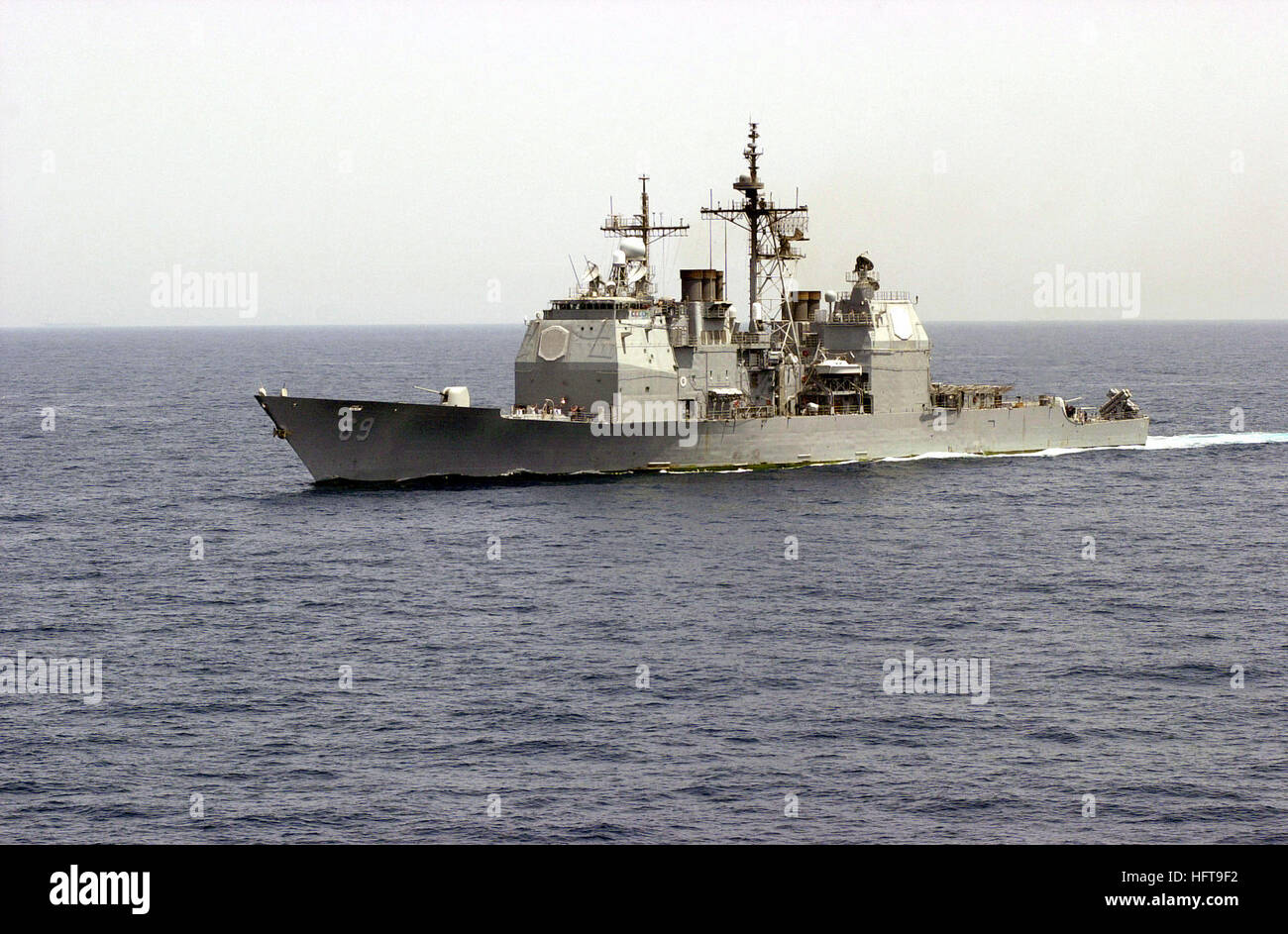 Port bow view of the US Navy (USN) TICONDEROGA CLASS: Guided Missile ...