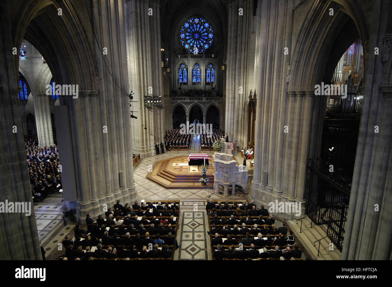 The casket of former President Gerald R. Ford lay in repose at the ...