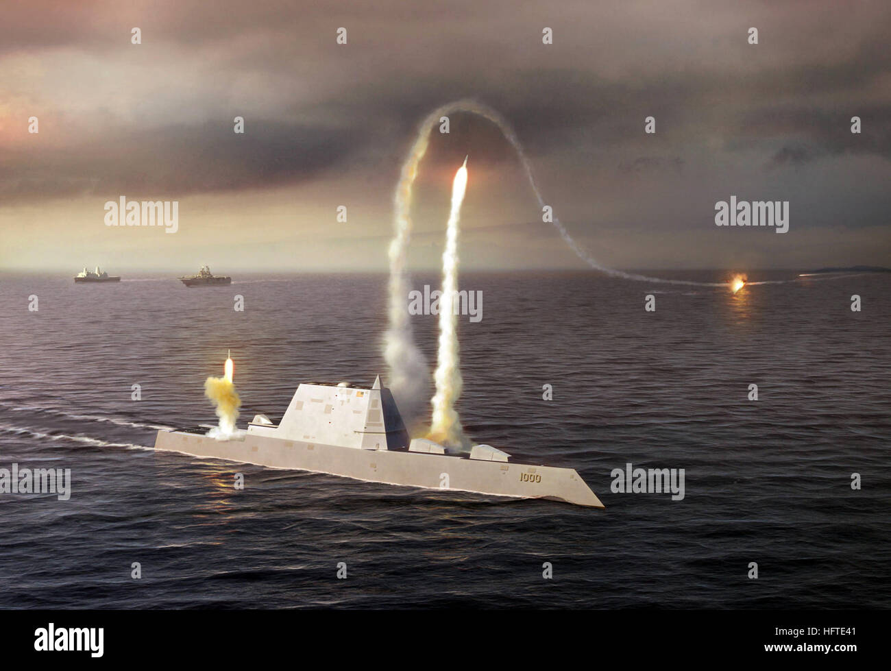 080723-N-0000X-001 An artist rendering of the Zumwalt class destroyer ...