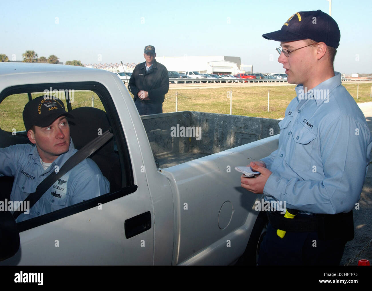 Sailors at Naval Station Mayport conduct vehicle inspection training as ...