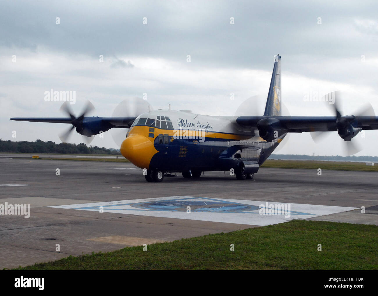 C-130T Hercules aircraft Fat Albert taxis at Naval Air Station ...