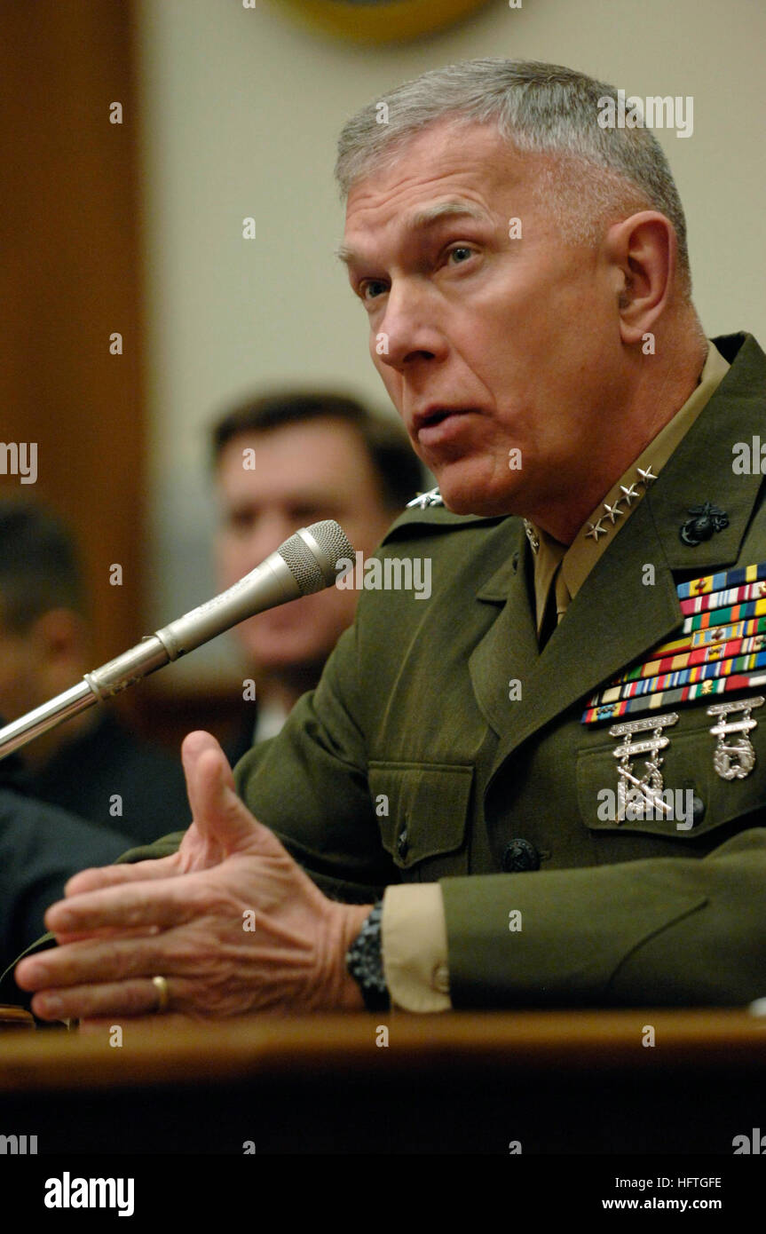 Commandant of the marine corps gen james t conway hi-res stock ...