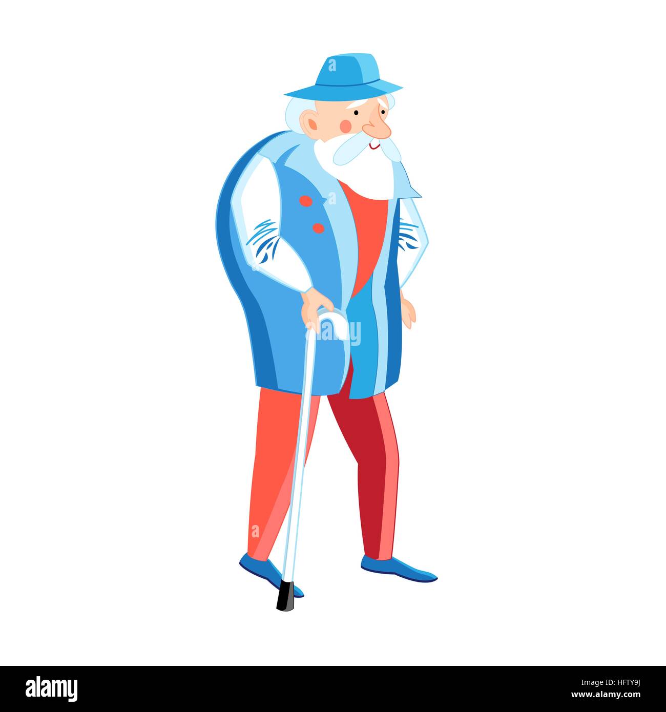 Vector old grandfather on a white background Stock Vector Image & Art ...