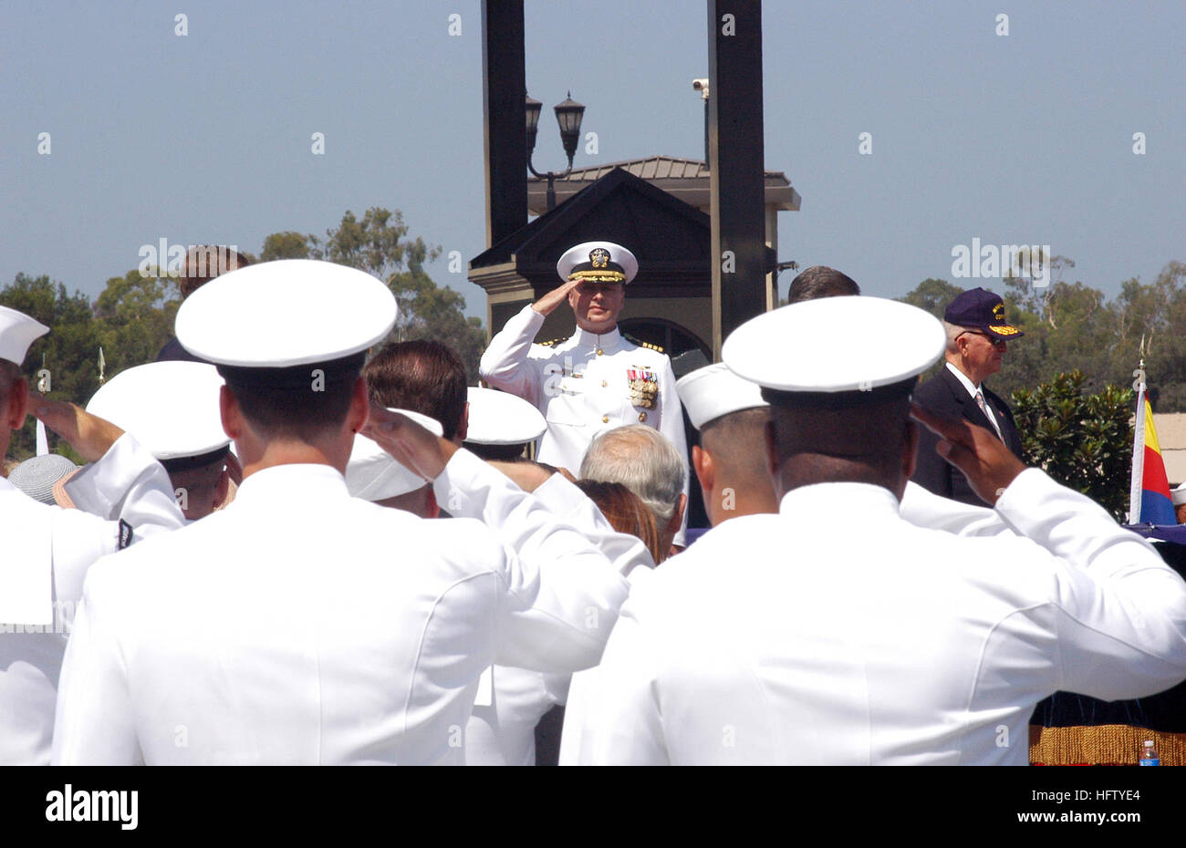 070830-N-8327R-012 SAN DIEGO (Aug. 30, 2007) - Sailors salute during ...