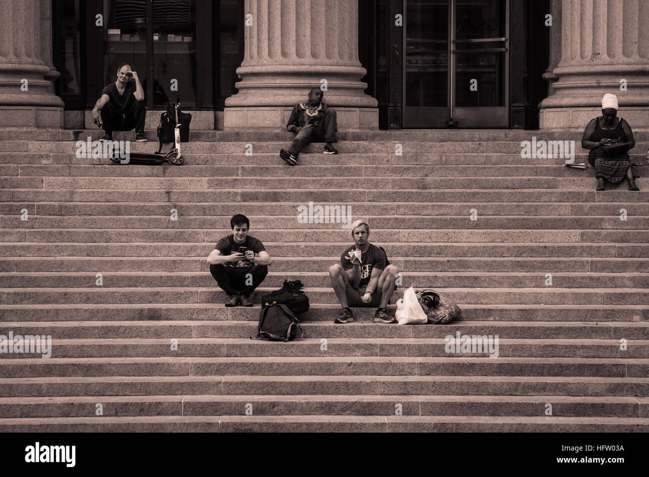 New York public library steps Stock Photo - Alamy