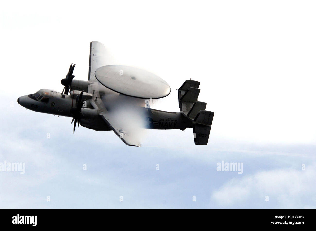 E-2C Hawkeye aircraft from Airborne Early Warning Squadron 115 performs ...