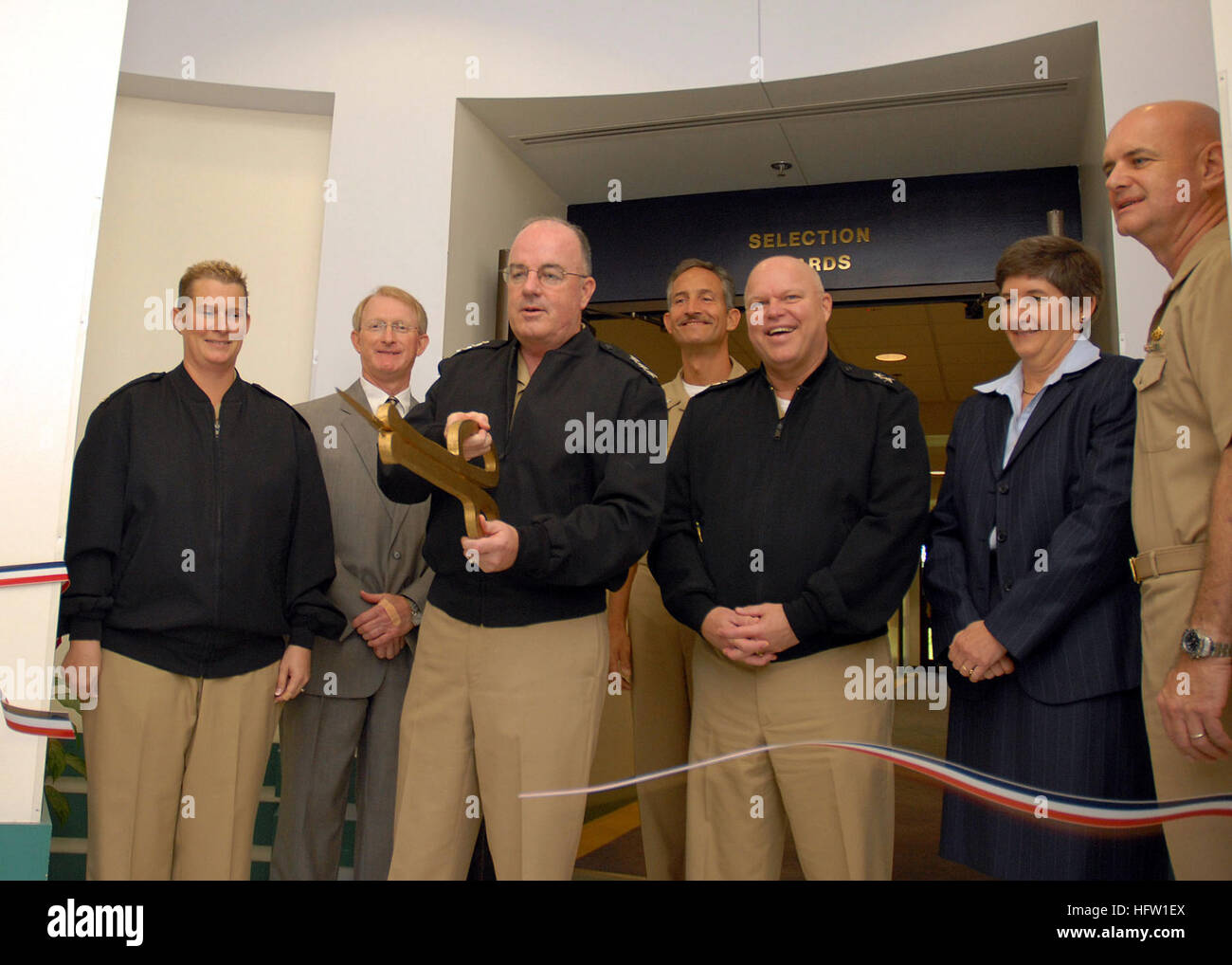 The ribbon is cut to commission the Electronic Military Personnel ...