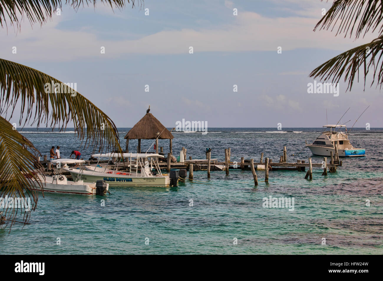 Mexico marina yacht club pier ocean. Town, marina and seaport in ...
