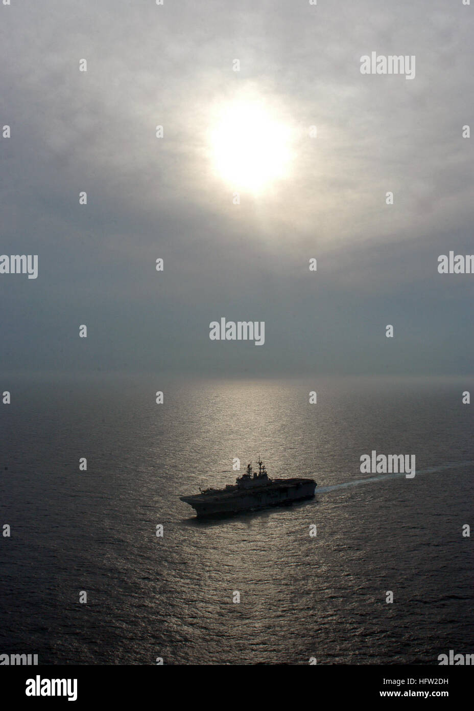 USS Bataan, an amphibious assault ship, conducted group sail training ...