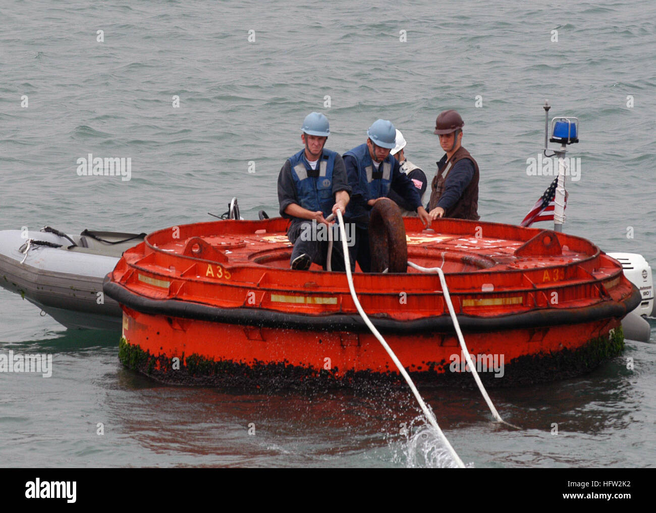 071107-N-0807W-042 SOUTH CHINA SEA (Nov. 07, 2007) - Sailors attached ...