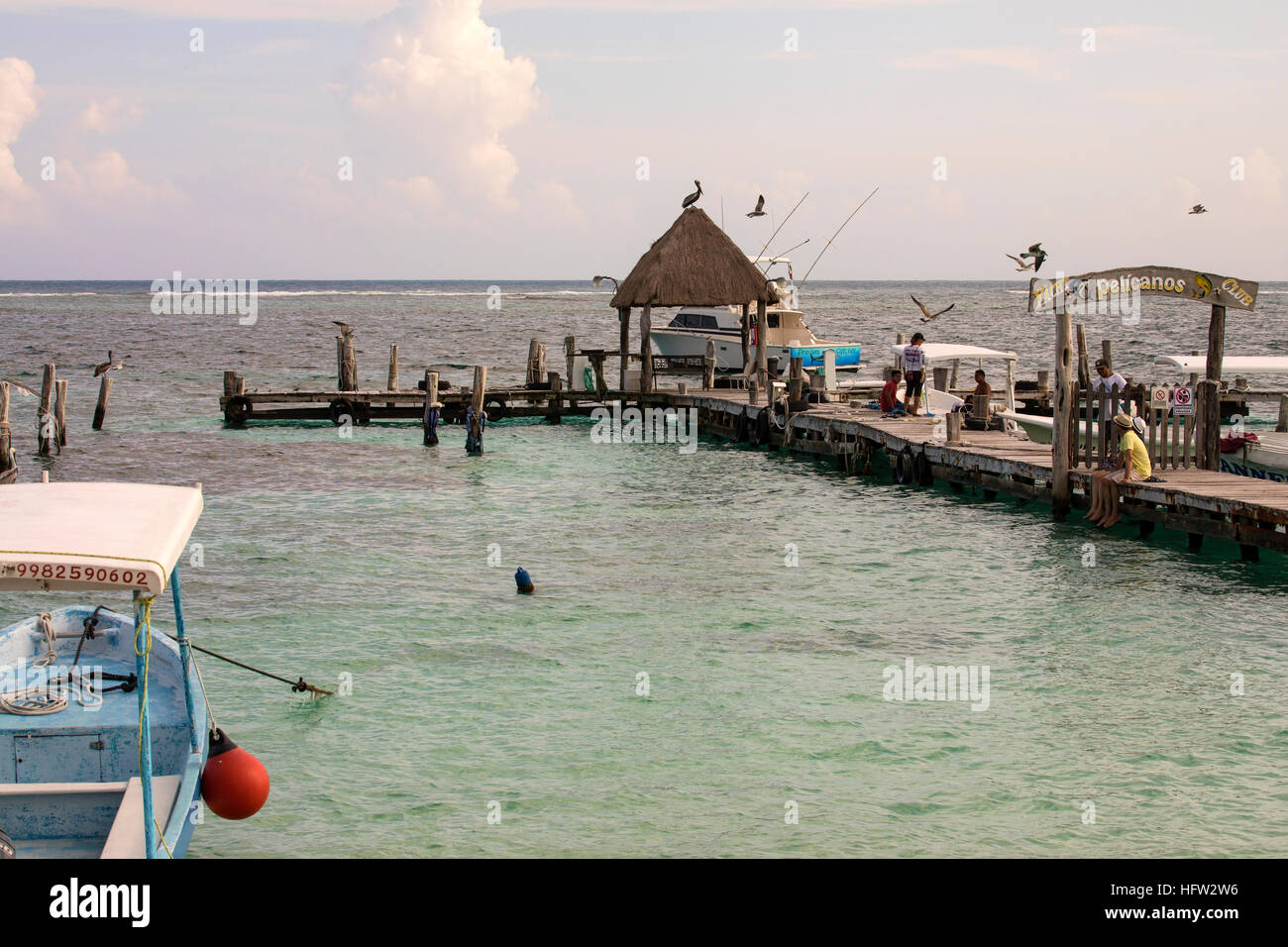 Mexico marina yacht club pier ocean. Town, marina and seaport in ...
