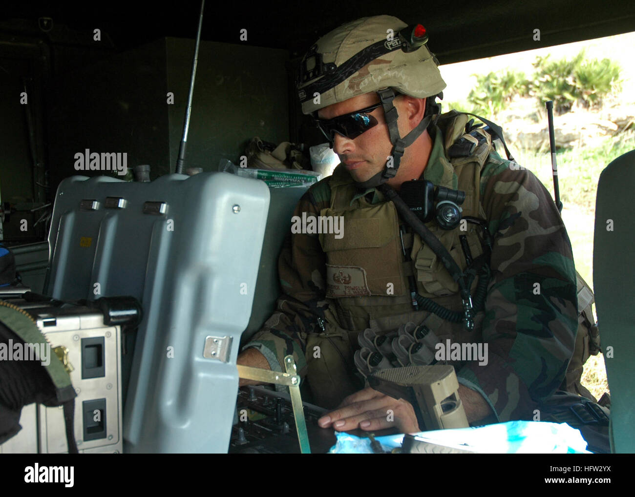 Explosive Ordnance Disposal Mobile Unit 8 conducts a route clearance ...
