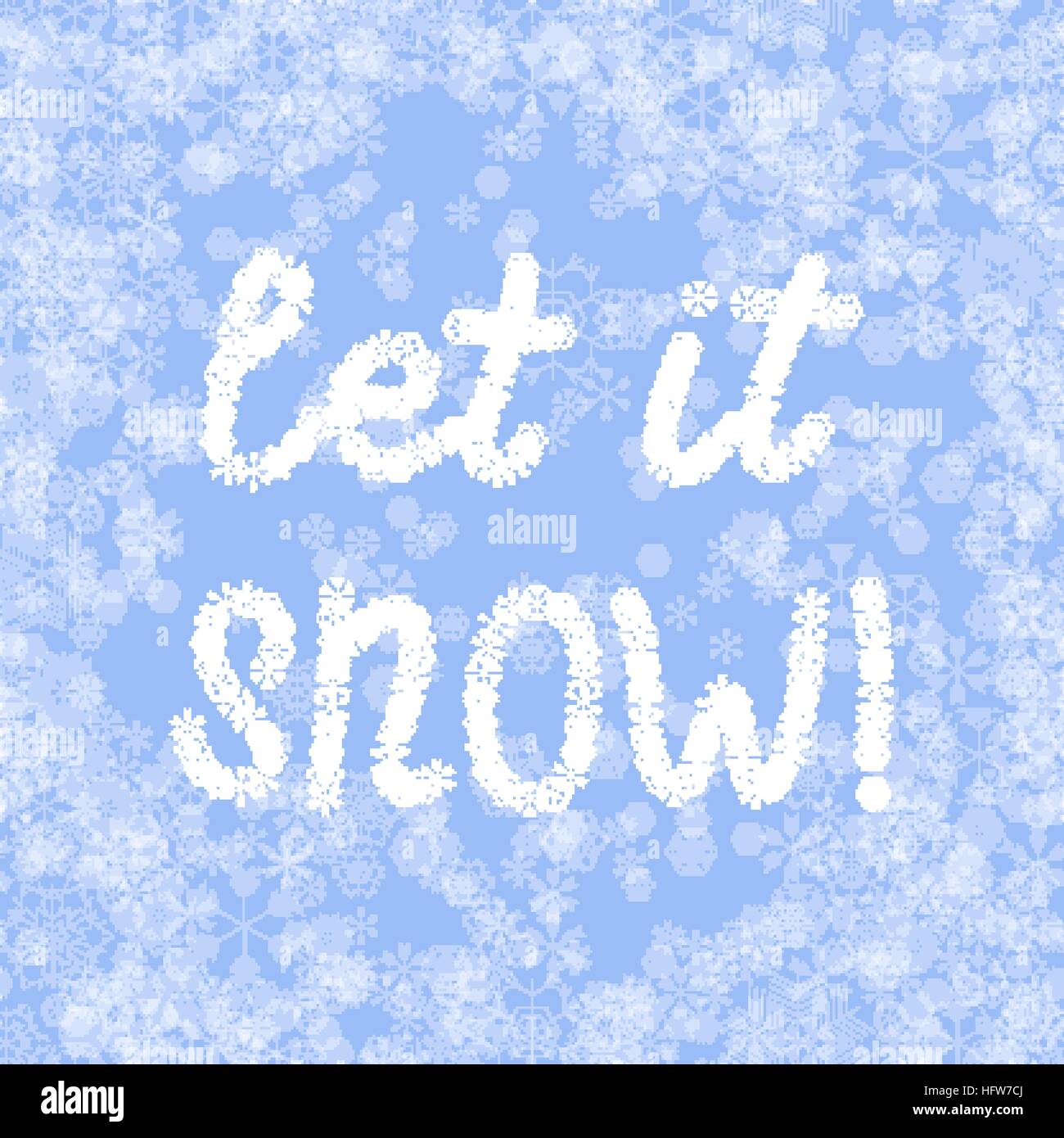 light blue vector snow background with lettering - let it snow Stock ...