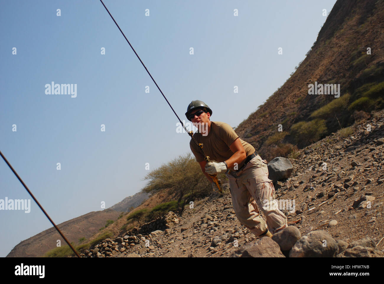 Petty Officer 3rd Class Timothy Palmer, assigned to Naval Mobile ...