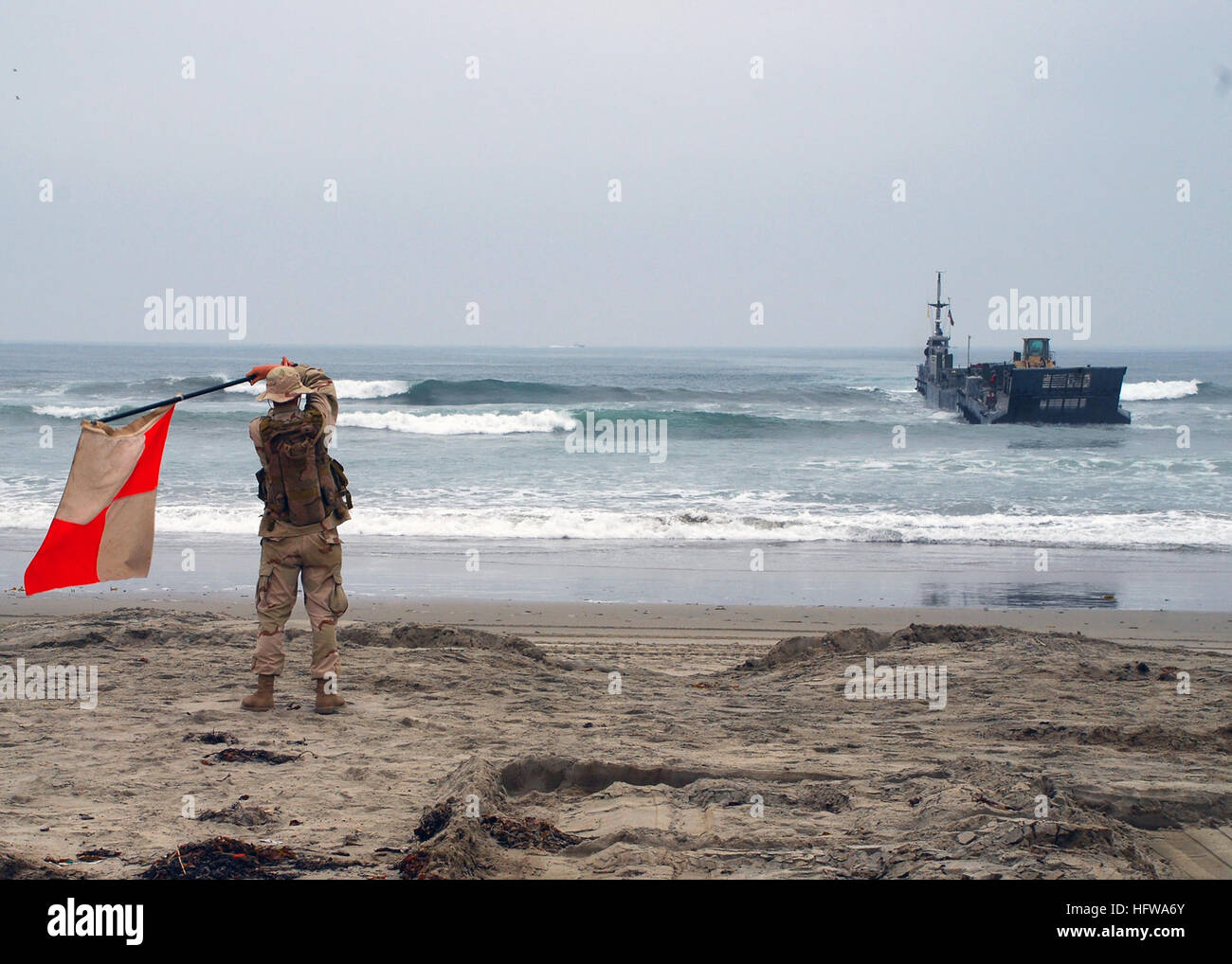 Improved navy lighterage system inls causeway ferry hi-res stock ...