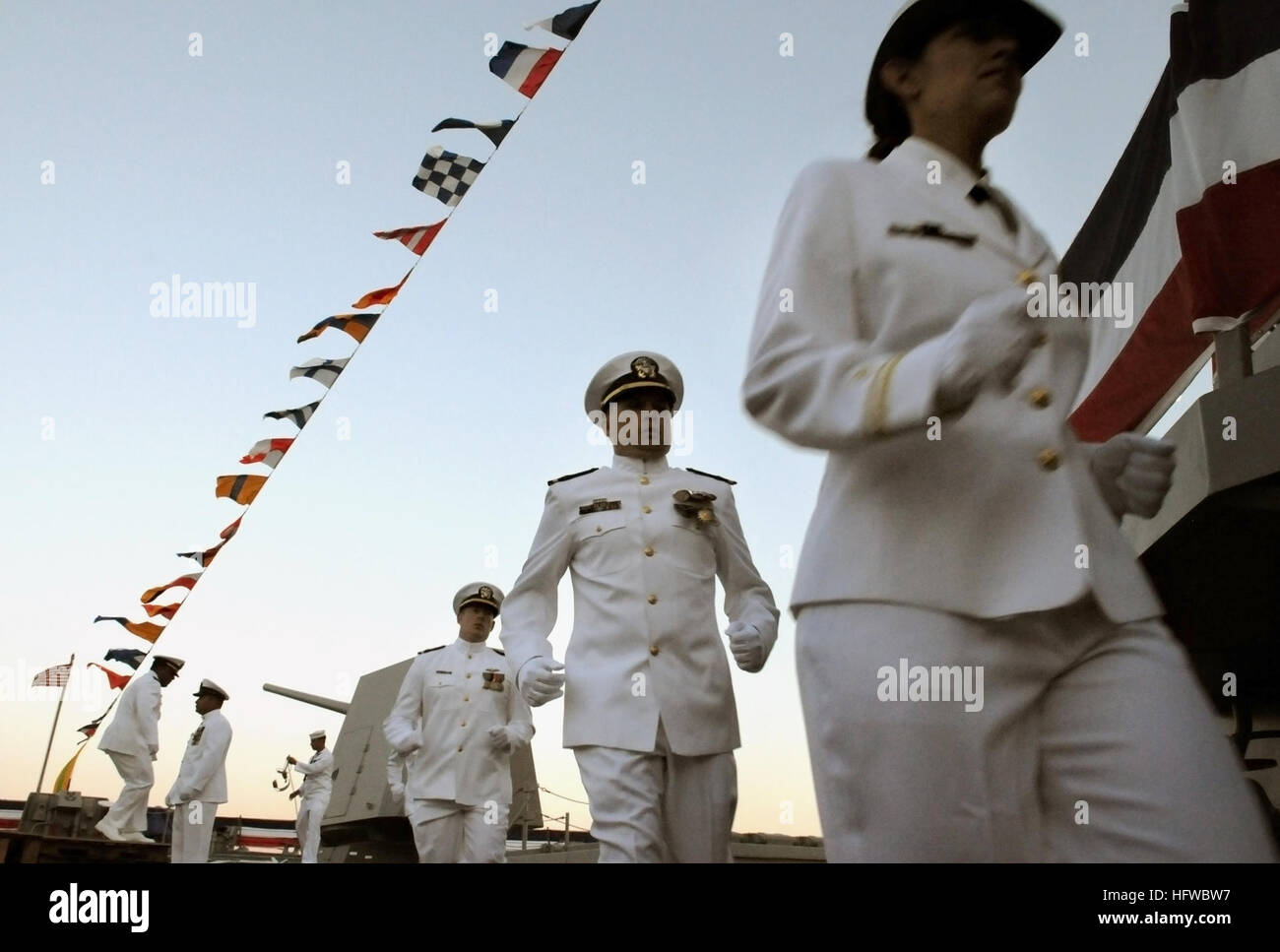 080809-N-5549O-088 BALTIMORE (Aug. 9, 2008) The crew of the newly ...