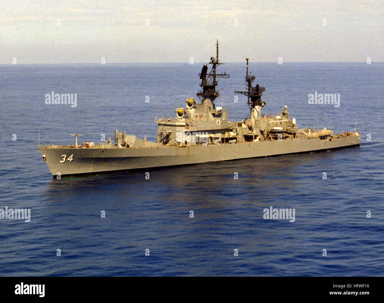 A port bow view of the guided missile cruiser USS BIDDLE (CG-34 ...