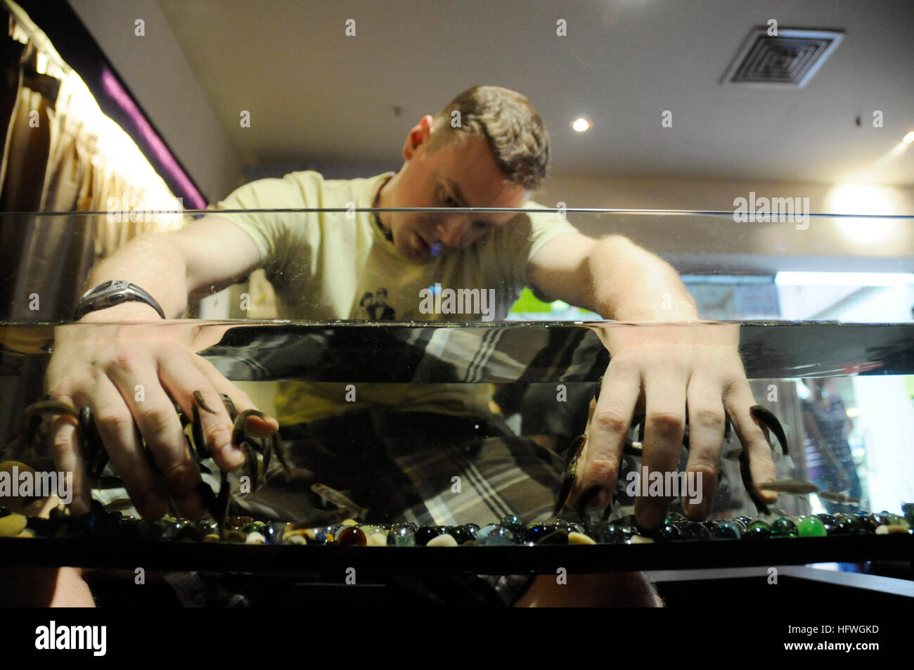 Damage controlman fireman Seaman Brett Malon, a Sailor from the Nimitz ...