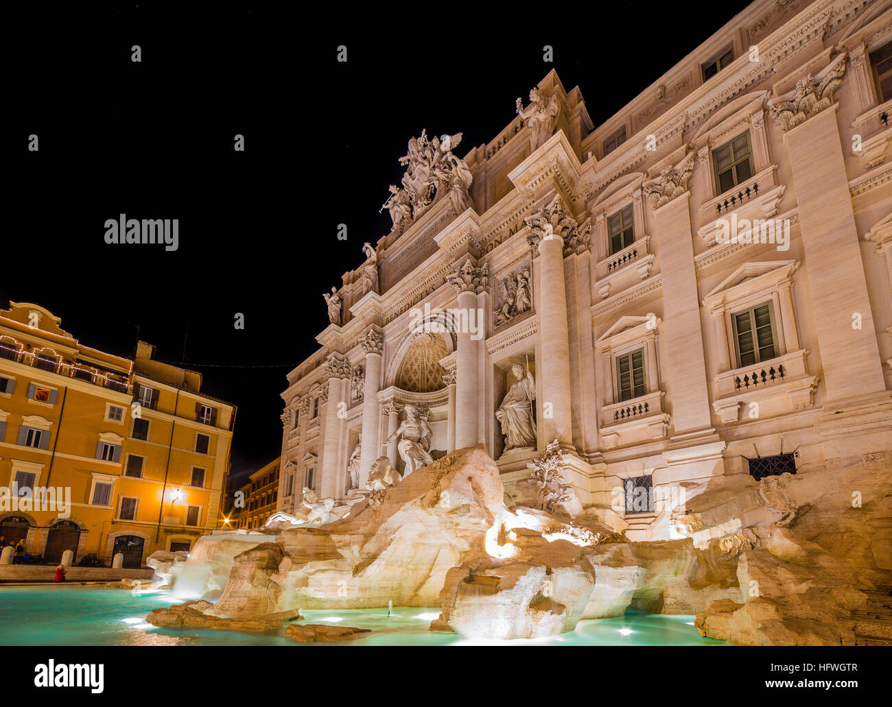 Trevi Fountain at night in Rome, Italy Stock Photo - Alamy