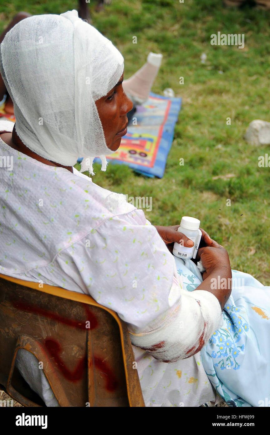 100119-N-6247V-737 CARREFOUR, Haiti (Jan. 19, 2010) A Haitian women ...