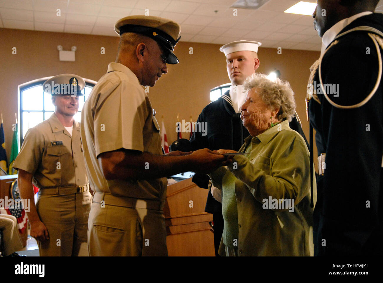 081212-N-9818V-329 WASHINGTON (Dec. 12, 2008) Ima Black, widow of the ...