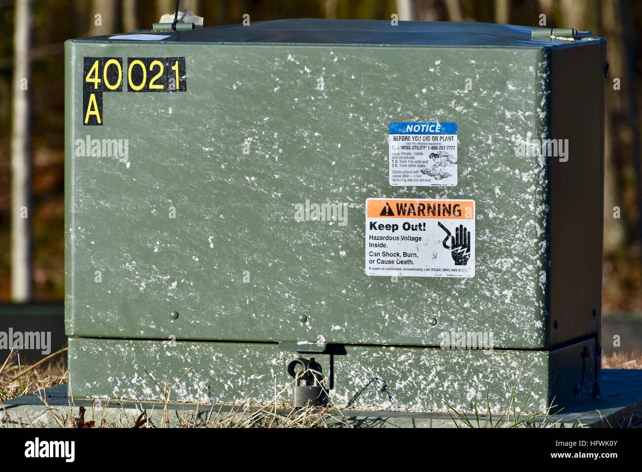 A green electrical box on a new home building site Stock Photo - Alamy