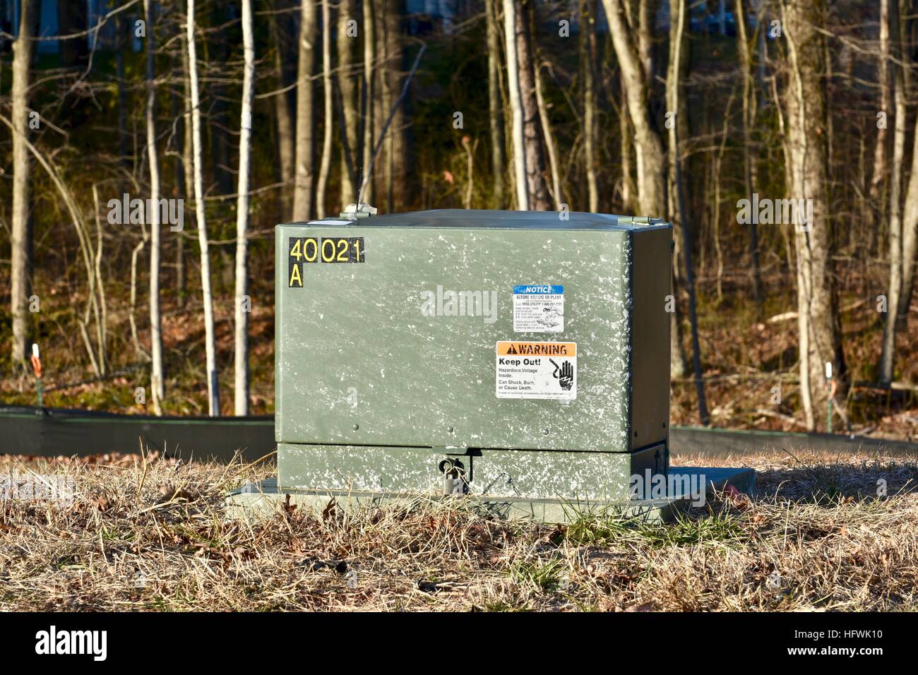 A green electrical box on a new home building site Stock Photo - Alamy