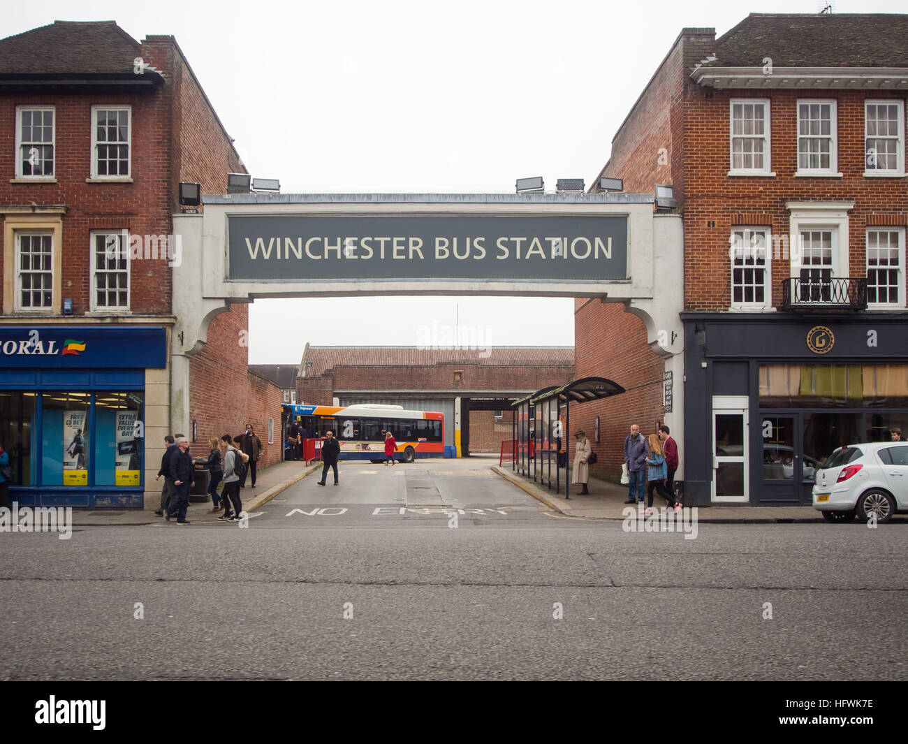Winchester bus station, Hampshire, England Stock Photo - Alamy