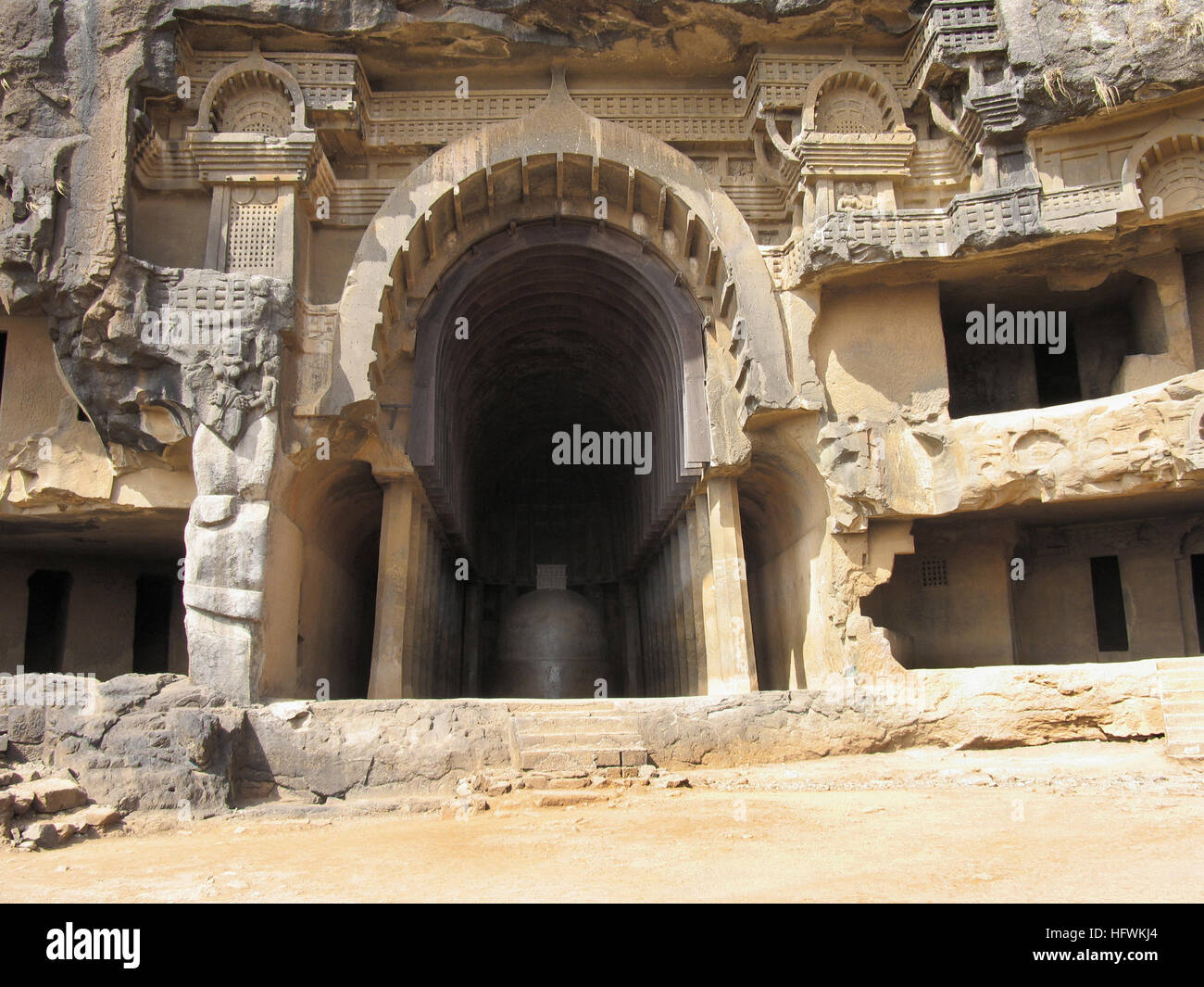 Baja caves, Entrance. These Buddhist caves date back to the 1st and 2nd ...