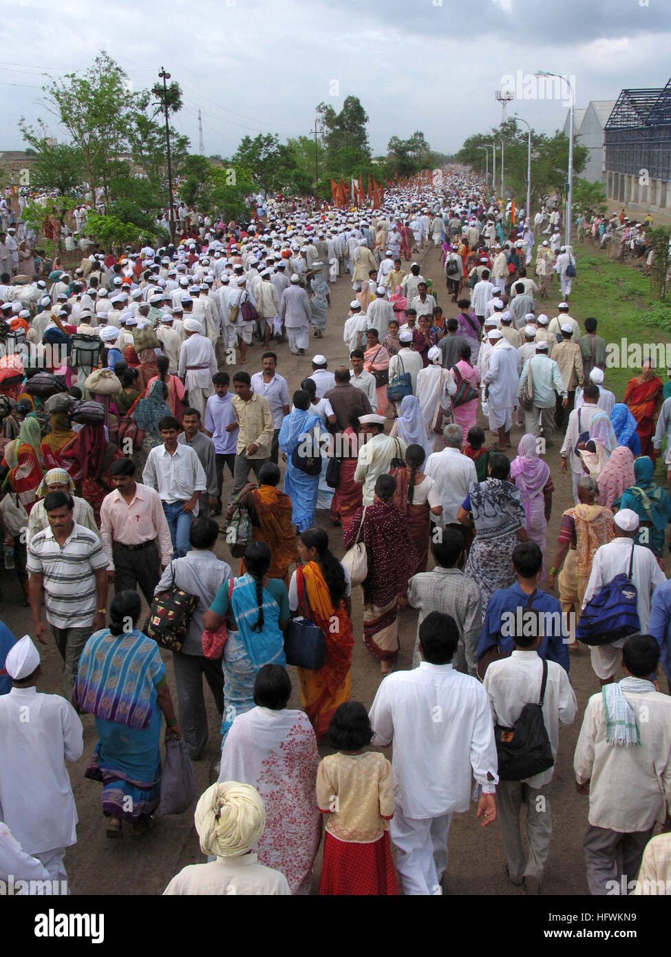 Warkaris or pilgrims, Pandharpur Yatra at Alandi, Maharashtra, India ...