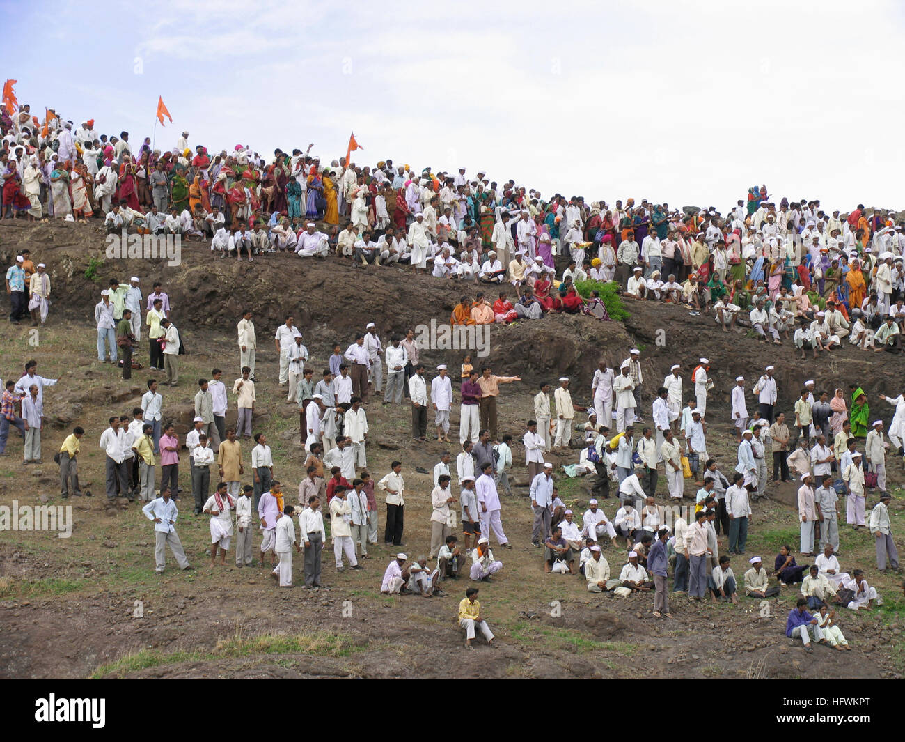 Warkaris or pilgrims, Pandharpur Yatra at Alandi, Maharashtra, India ...
