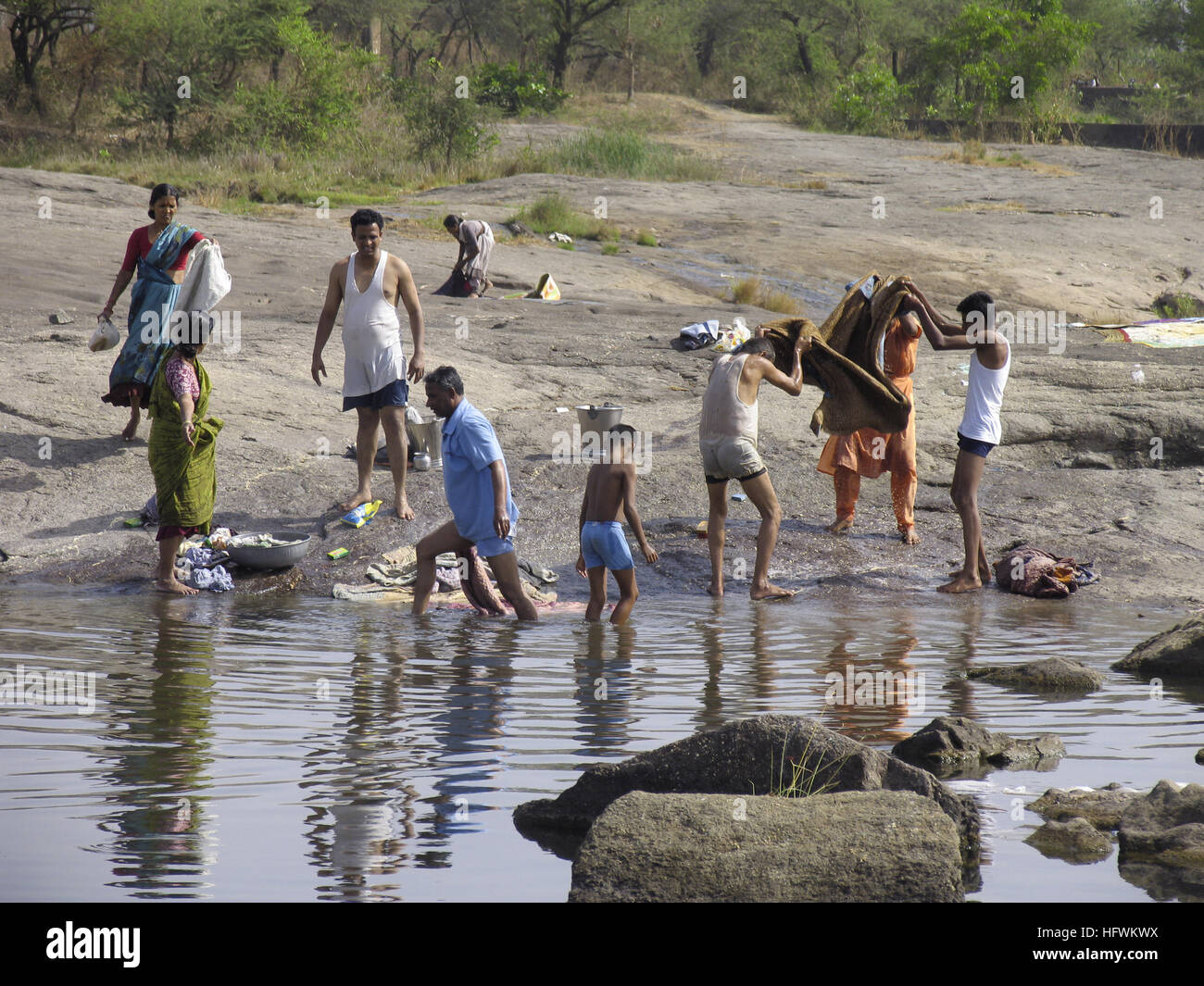 Washing In River