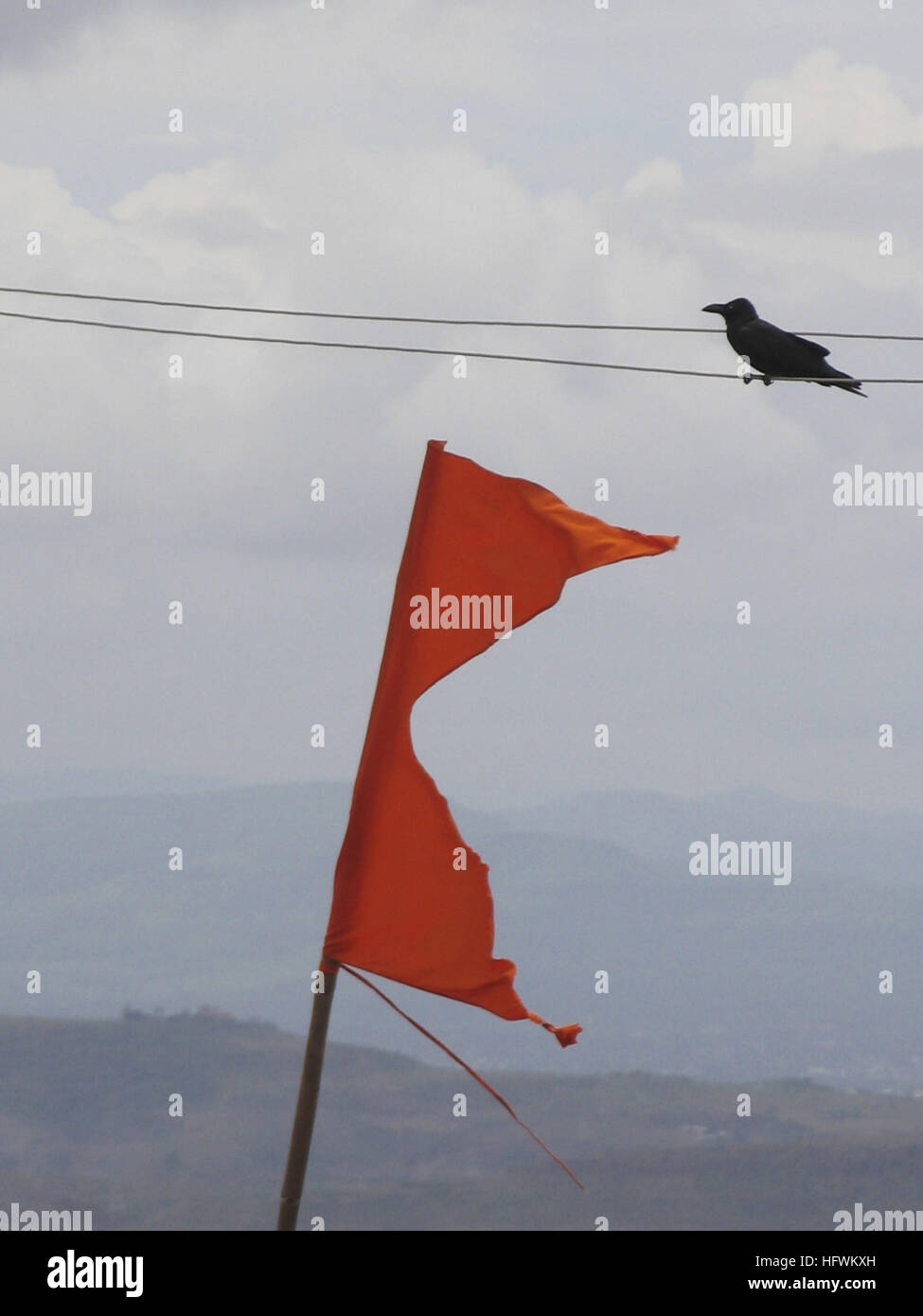 Orange Flag - Symbol of Hindu religion Stock Photo - Alamy