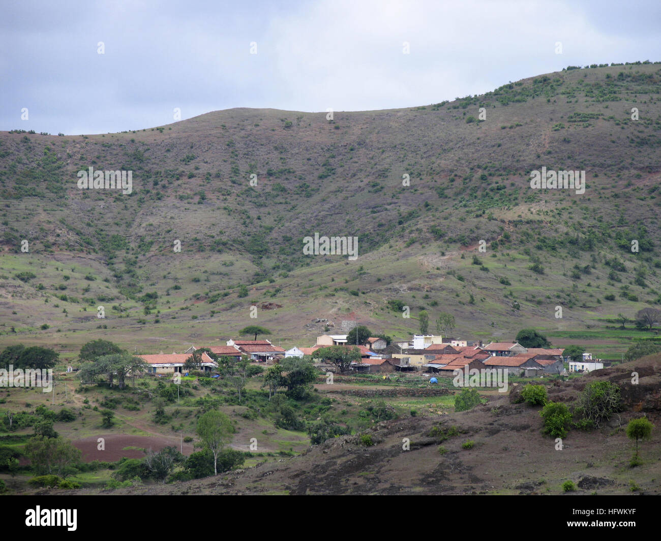 Village view from hill Stock Photo - Alamy