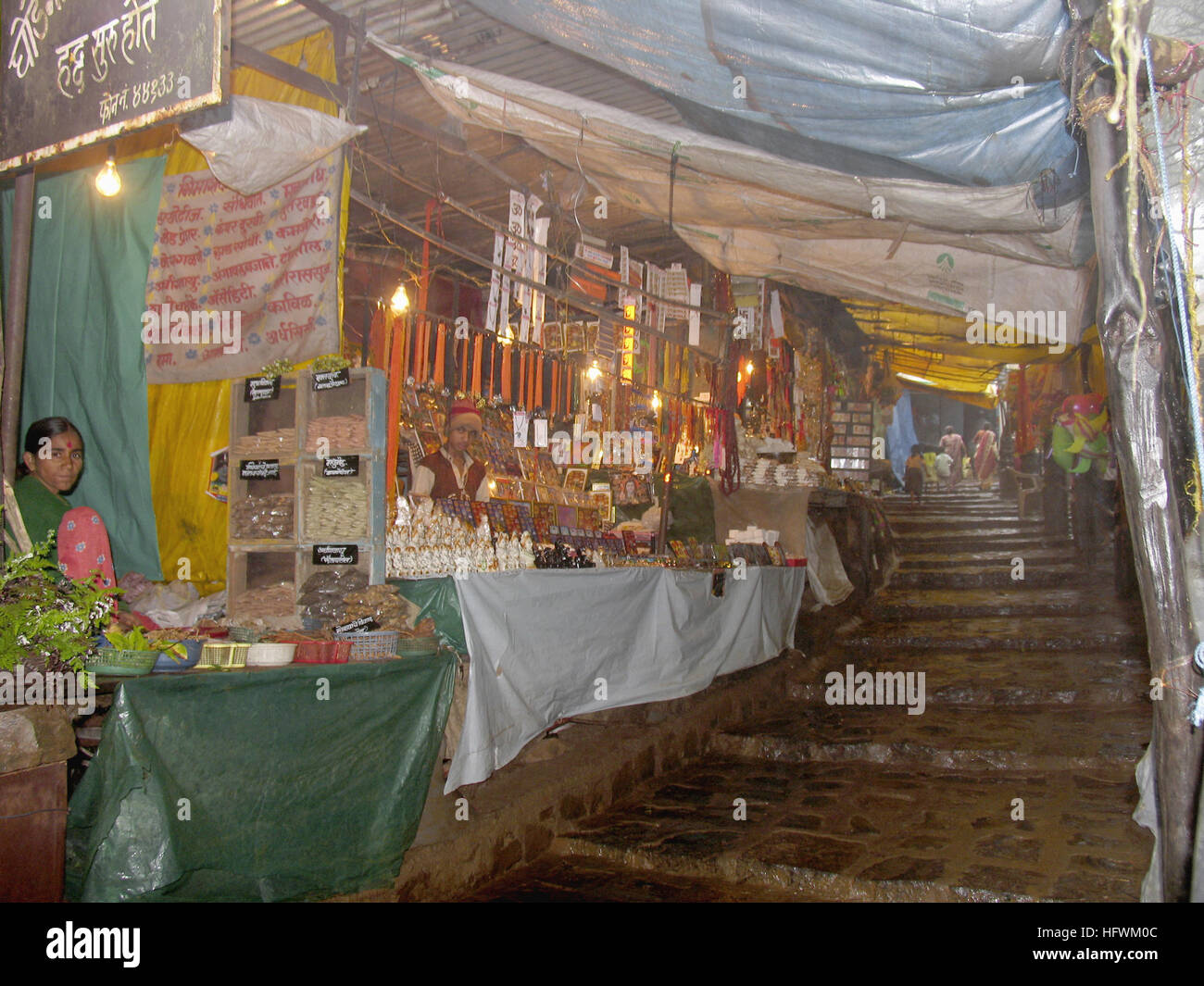 Shops on the pathway to temple. Bhimashankar, Maharashtra. Common scene ...