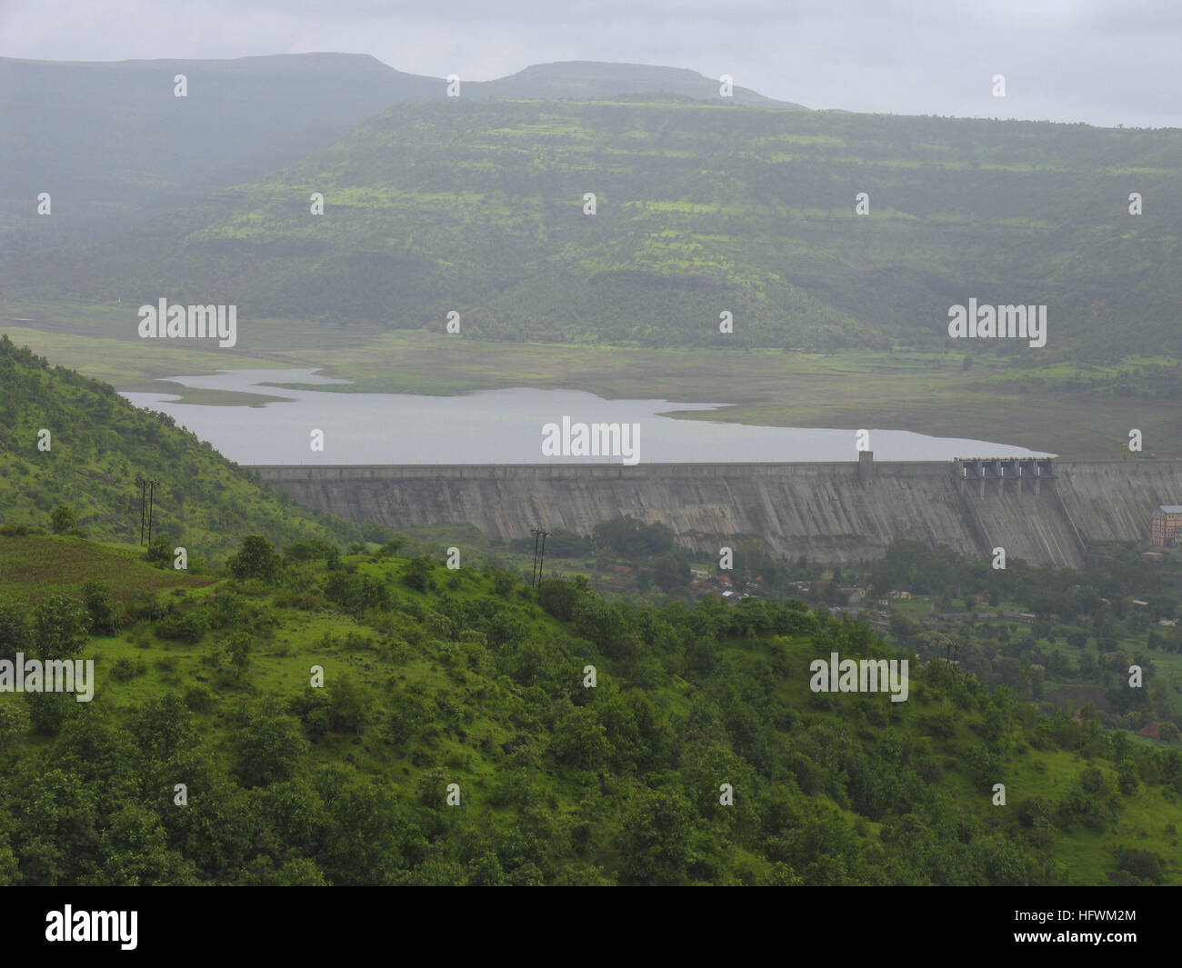 Long shot of Dimbe Dam, Near Bhimashankar, Maharashtra, India Stock ...