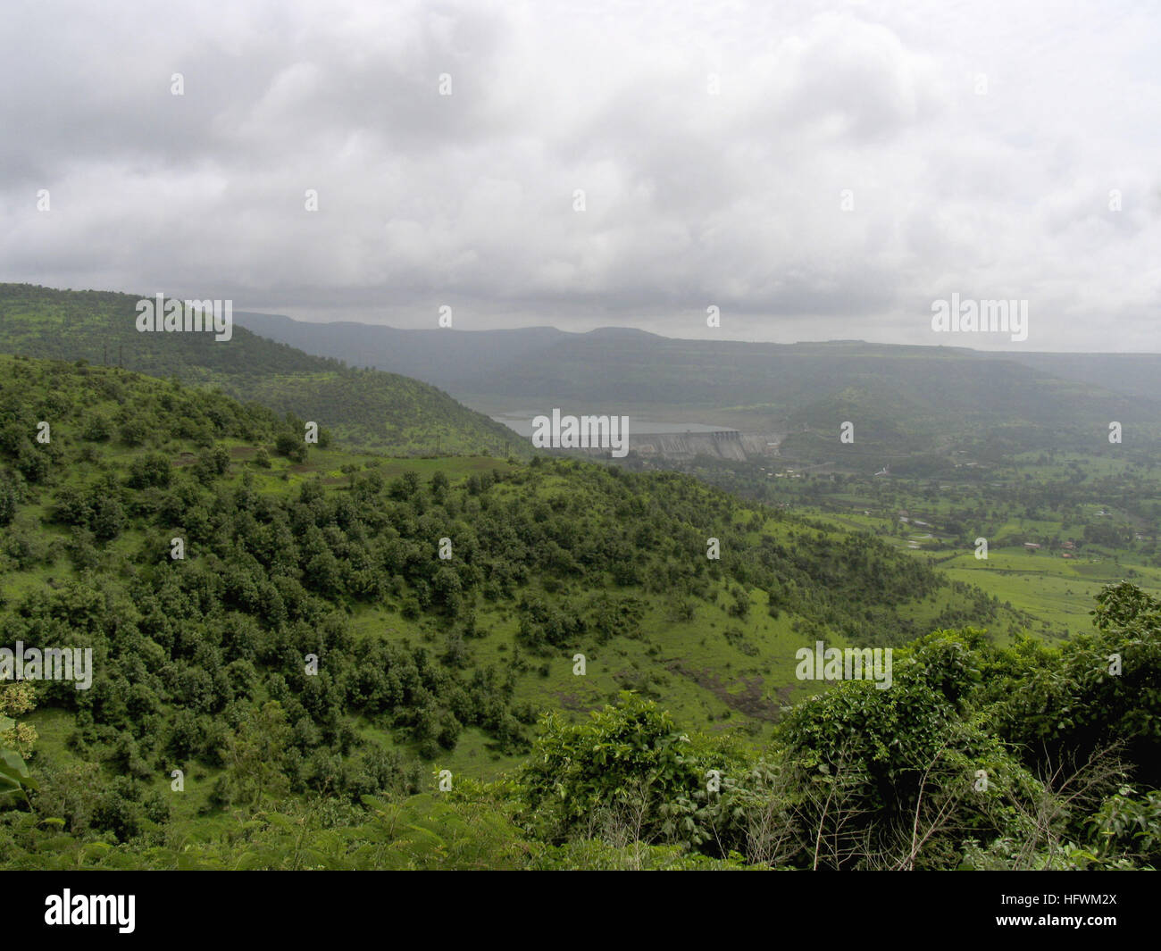 Long shot of Dimbe Dam, Near Bhimashankar, Maharashtra, India Stock ...