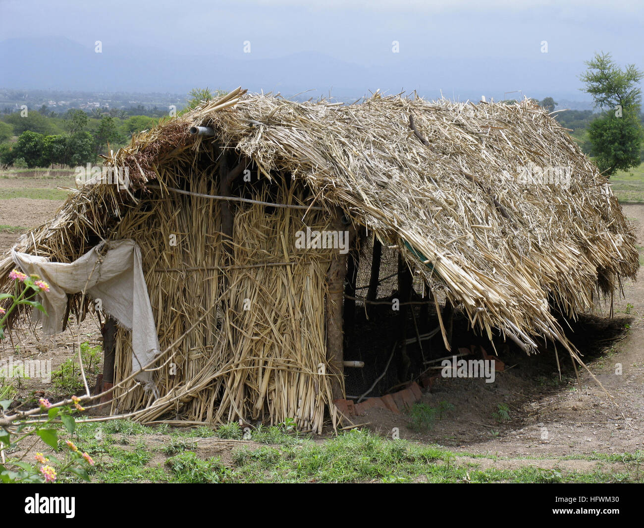 Indian rural straw Hut Stock Photo - Alamy