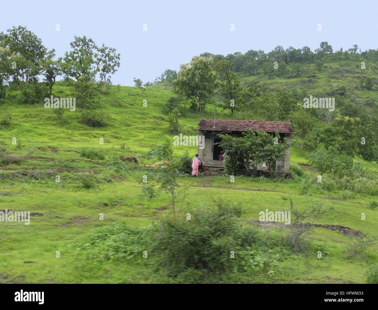 Hut in a green mountain in rural India Stock Photo - Alamy