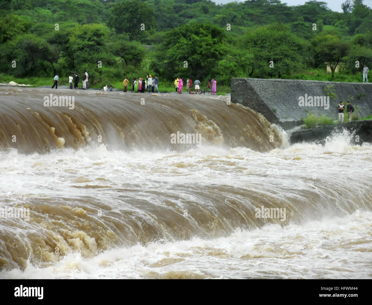 Kadakwasla river. Dam water release. Pune , Maharashtra, India Stock ...