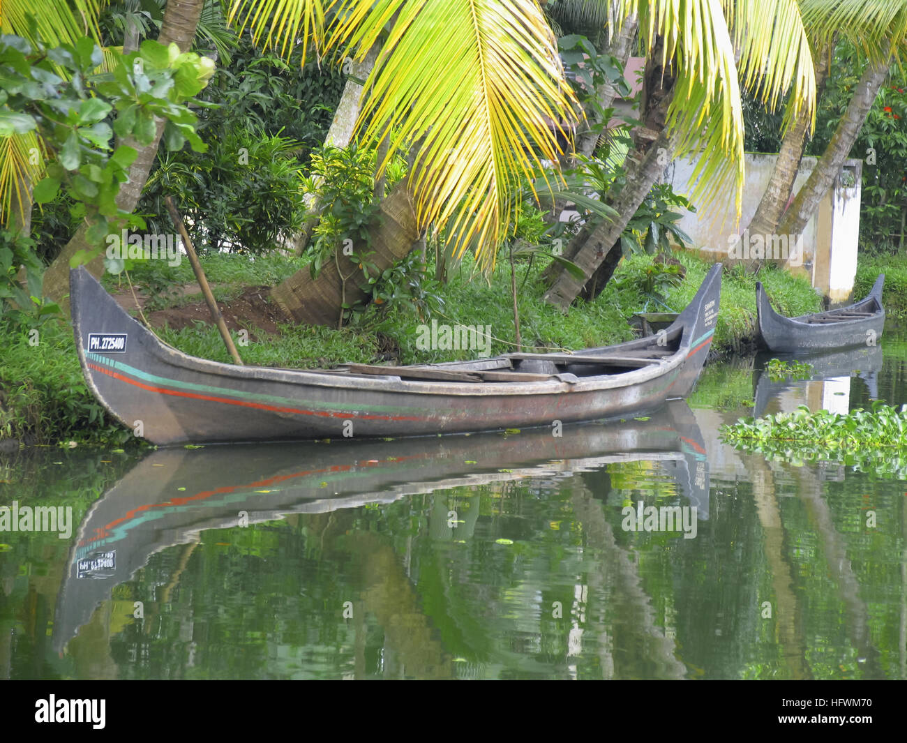 Small boats transport in backwaters of Kerala. India Stock Photo - Alamy