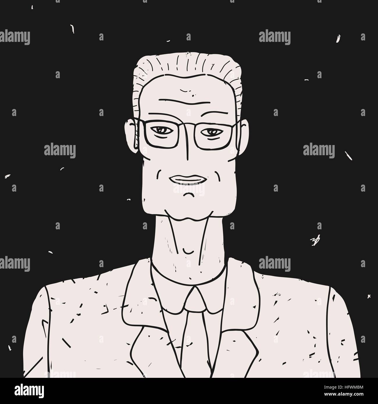 Vector Illustration Portrait Doodle Man Stock Vector Image & Art - Alamy