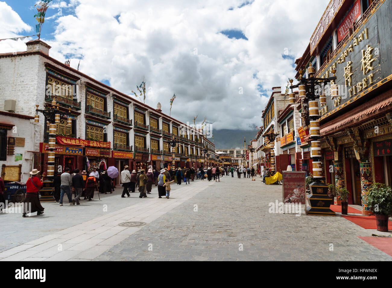 Lhasa, Tibet, China - The view in Barkhor Street in the daytime Stock ...