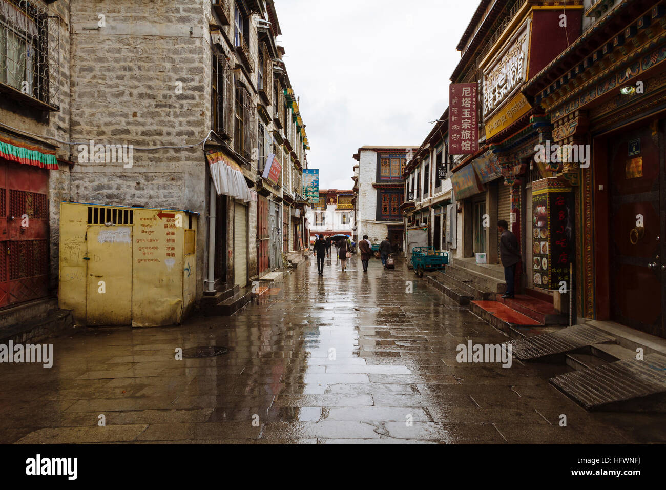 Lhasa, Tibet, China - The view in Barkhor Street in the daytime Stock ...
