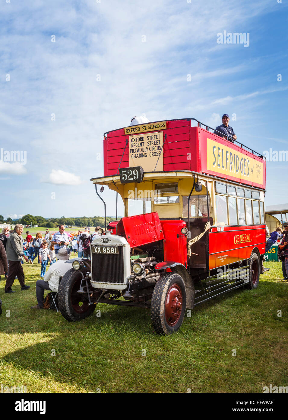 Vintage London Bus Museum red open-top Dennis London bus on display at ...