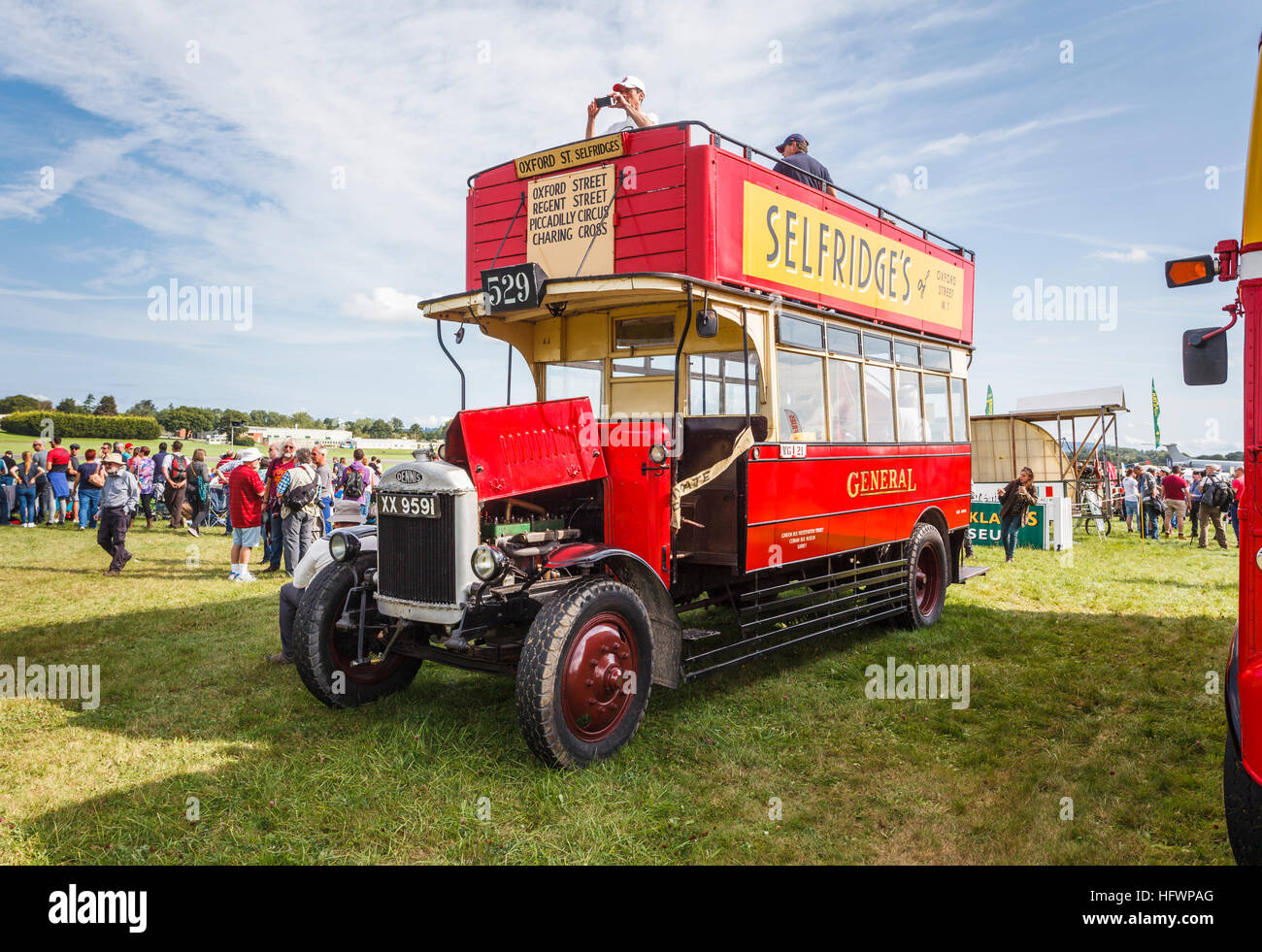 Vintage London Bus Museum red open-top Dennis London bus on display at ...