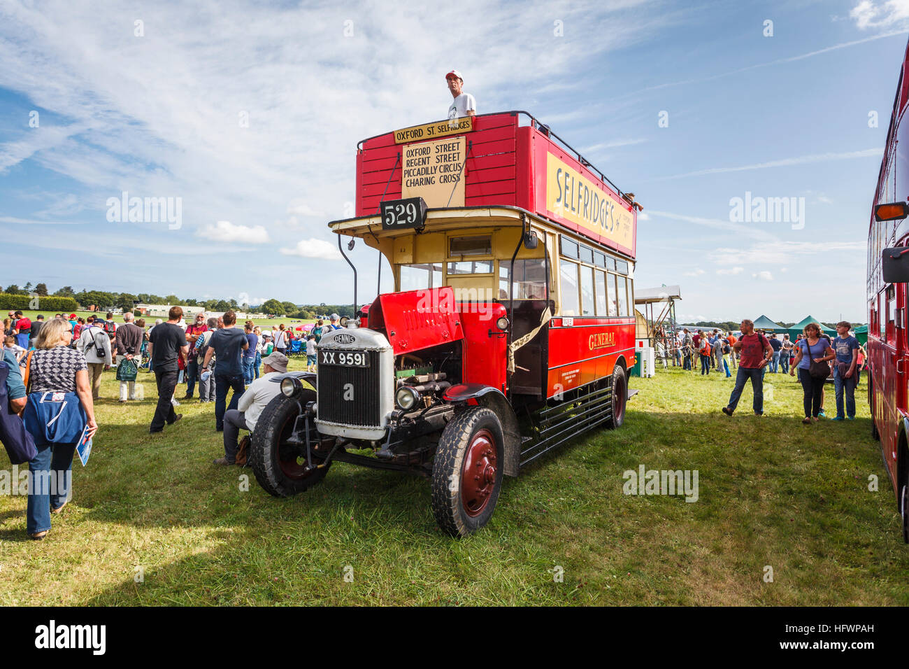 Vintage London Bus Museum red open-top Dennis London bus on display at ...